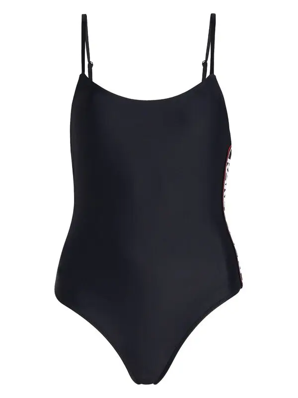Karl Lagerfeld Essential Logo-print Swimsuit - Black