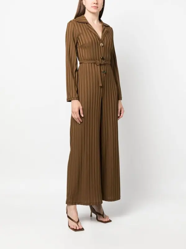 【VIKTOR & ROLF】RIB JUMPSUIT EJ003\tBROWN Viktor & Rolf Ribbed-Knit Cotton Jumpsuit In Brown - 35% Off