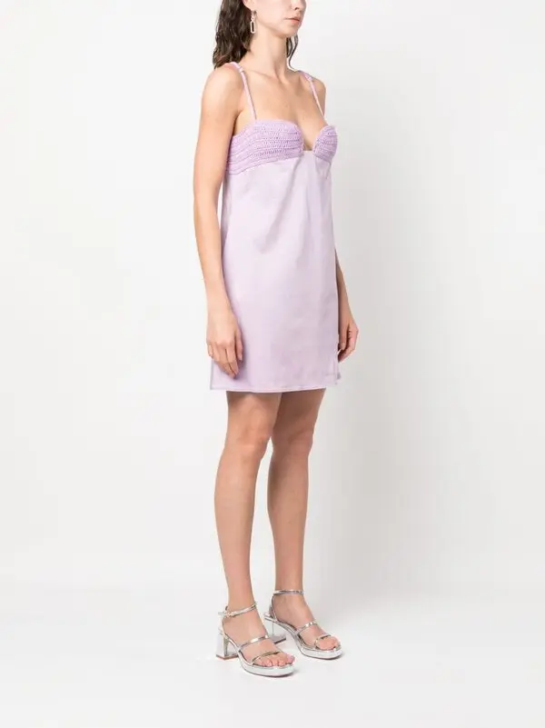 Magda Butrym Crochet-Detail Babydoll Dress In Purple - 49% Off |  Editorialist