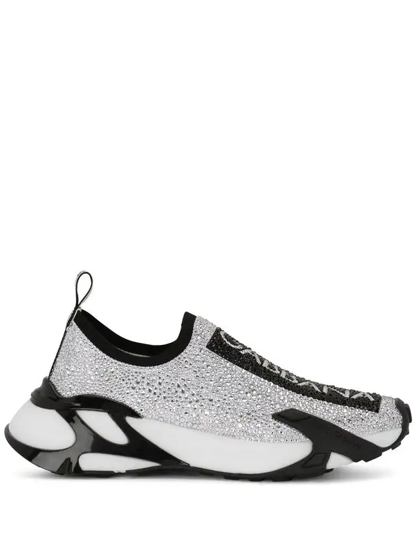 Dolce & Gabbana Rhinestone-embellished Sneakers - Silver
