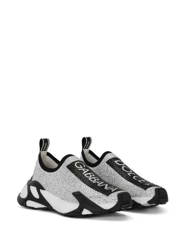 Dolce & Gabbana Rhinestone-embellished Sneakers - Silver
