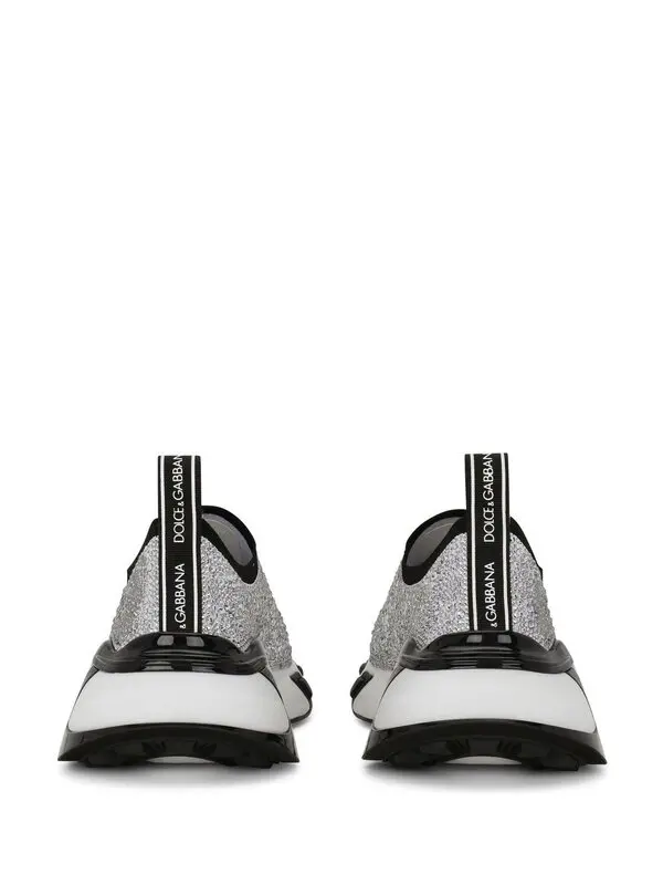 Dolce & Gabbana Rhinestone-embellished Sneakers - Silver