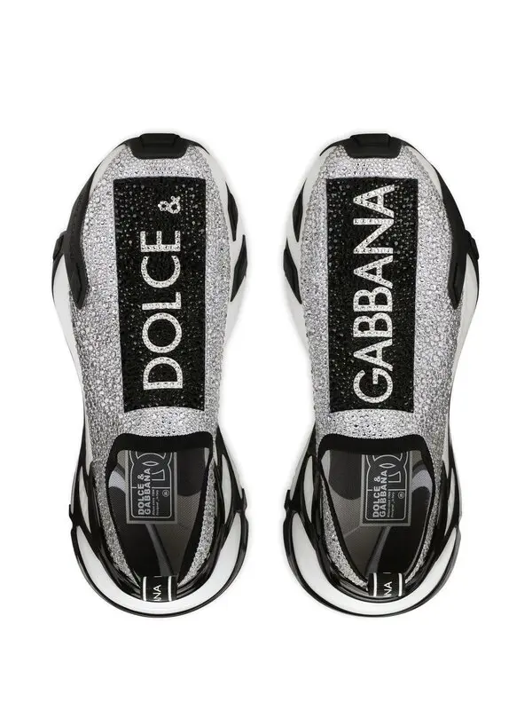 Dolce & Gabbana Rhinestone-embellished Sneakers - Silver