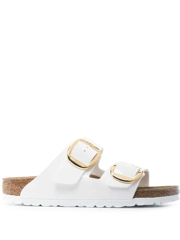 BIRKENSTOCK Arizona Big Buckle Leather Sandals - White