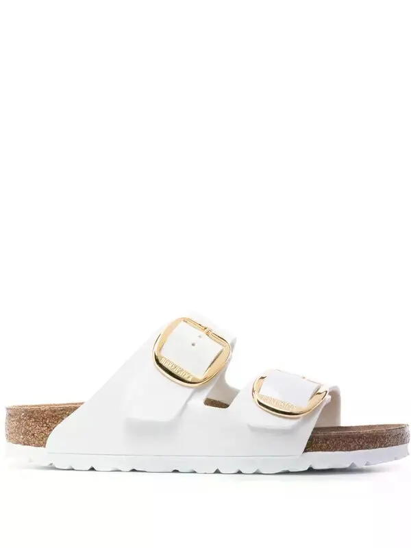 BIRKENSTOCK Arizona Big Buckle Leather Sandals - White