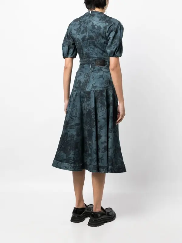 white christmas dresses Indigo Denim Short Sleeve Midi Dress main image 1