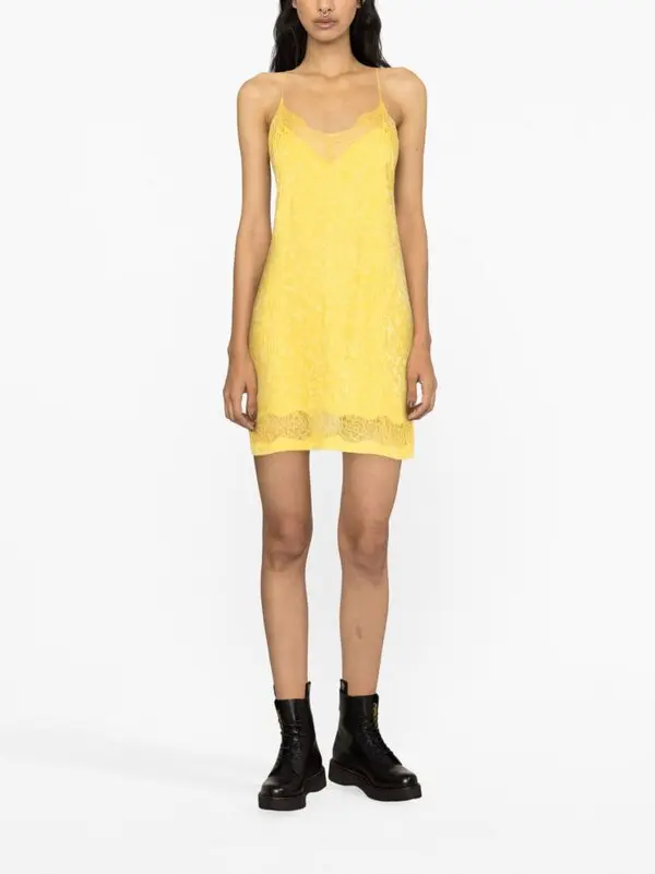 Zadig&Voltaire Lace-trimmed Leopard Jacquard Minidress