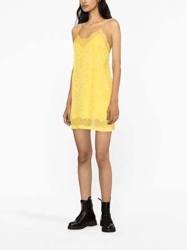 Zadig&Voltaire Lace-trimmed Leopard Jacquard Minidress