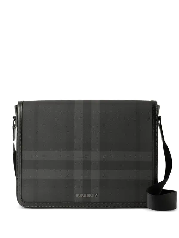 Burberry Check-pattern Messenger Bag - Black