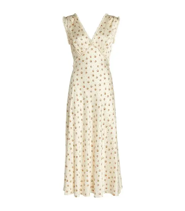 DÔEN Silk Floral Tahlia Midi Dress