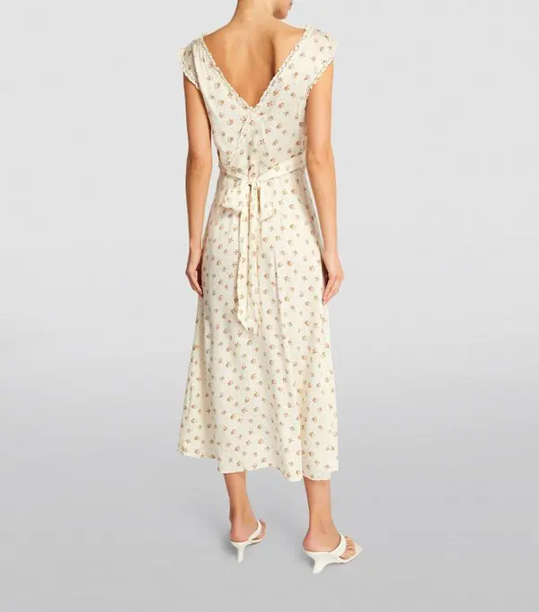 DÔEN Silk Floral Tahlia Midi Dress