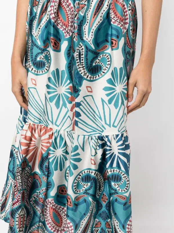 Ba&sh Botanical-print Flared Skirt