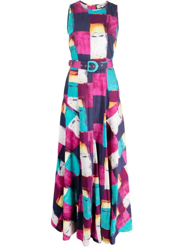 Diane Von Furstenberg Elliot Geometric-print Maxi Dress
