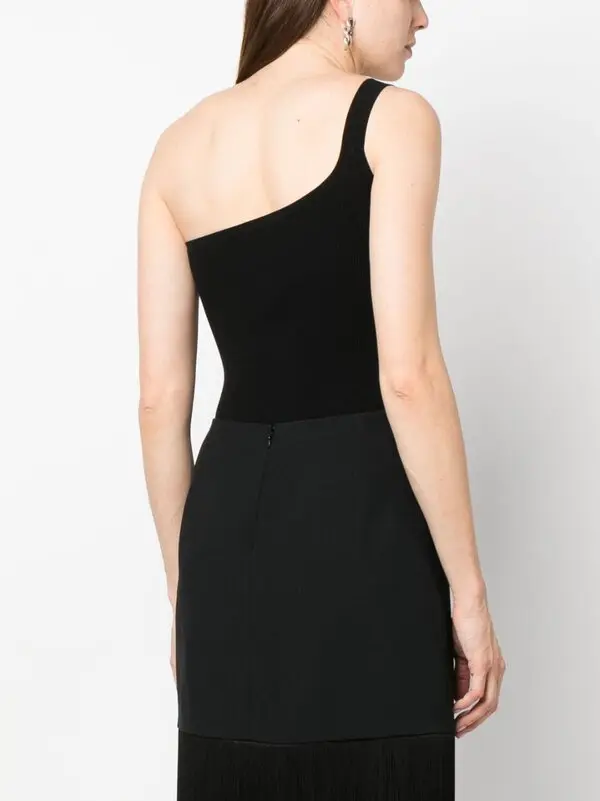 Michael Kors One-shoulder Ribbed-knit Bodysuit