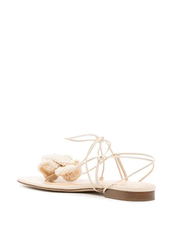Magda Butrym Flower Crochet-knit Sandals - Neutrals