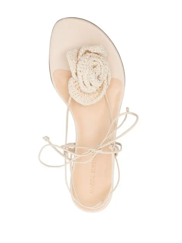 Magda Butrym Flower Crochet-knit Sandals - Neutrals