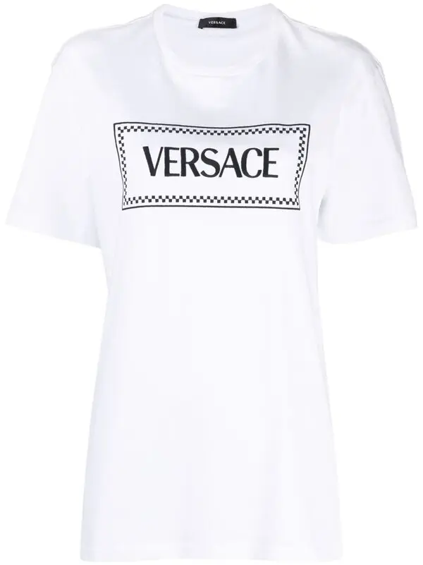 Versace 90s Vintage Logo-embroidered T-shirt - White