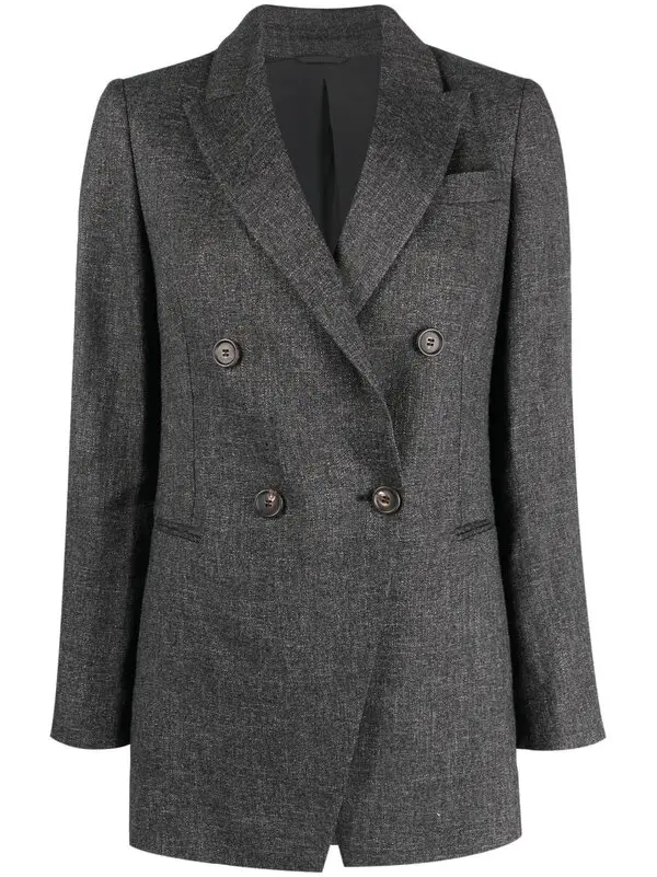 Brunello Cucinelli Mélange-effect Double-breasted Blazer