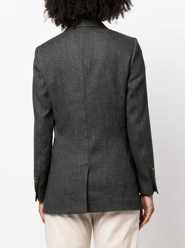 Brunello Cucinelli Mélange-effect Double-breasted Blazer