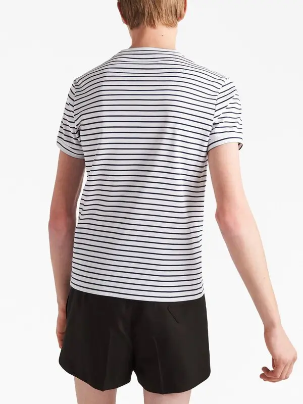 Prada Triangle-logo Striped T-shirt