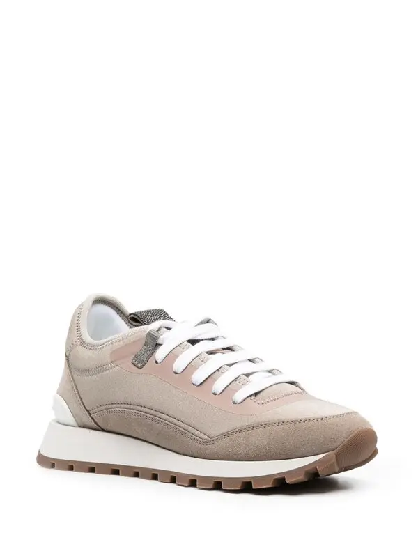Brunello Cucinelli Monili-detail Suede Sneakers