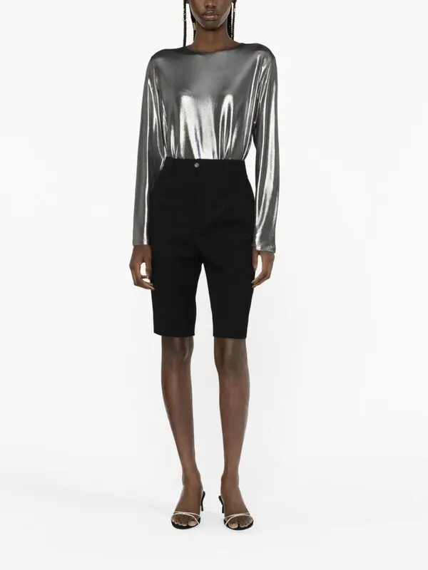 TOM FORD Metallic Laminated Long-sleeve Top