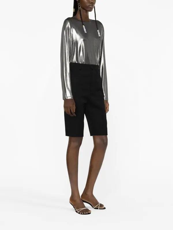 TOM FORD Metallic Laminated Long-sleeve Top
