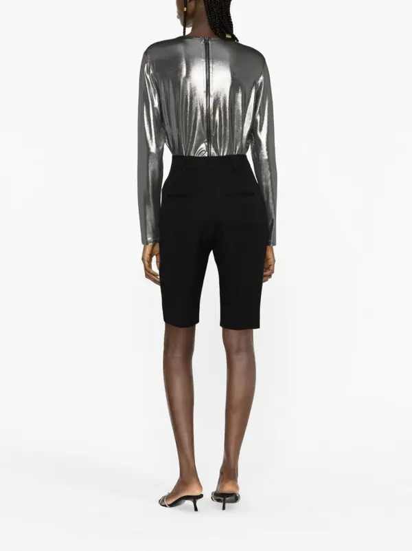 TOM FORD Metallic Laminated Long-sleeve Top