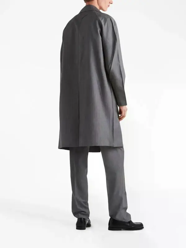 Prada Triangle-logo Mohair-wool Trousers - Grey