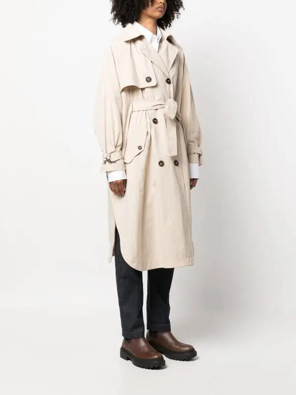 Brunello Cucinelli Buttoned Trench Coat