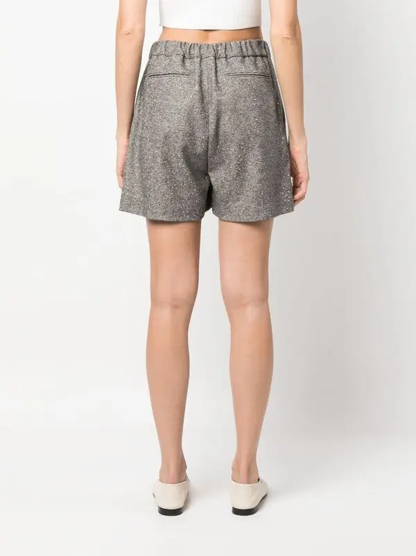 Fabiana Filippi Pleated Wool-blend Thigh-length Shorts