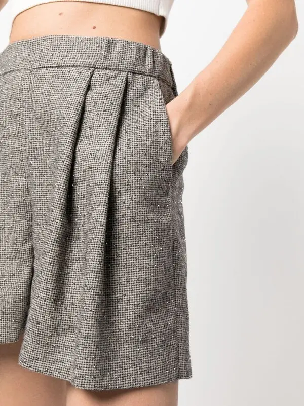 Fabiana Filippi Pleated Wool-blend Thigh-length Shorts