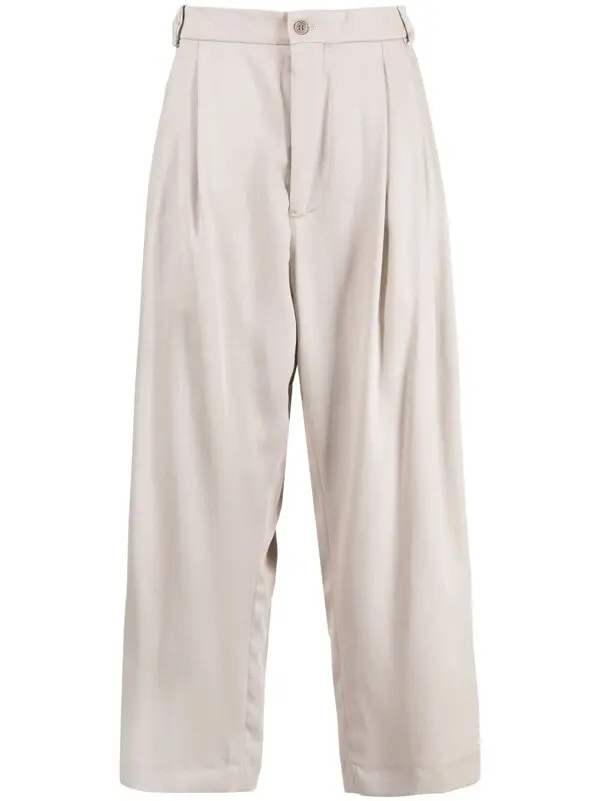 HED MAYNER Pleated Straight-leg Trousers - Grey