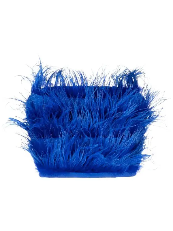 Patrizia Pepe Feather Detailing Cropped Top - Blue