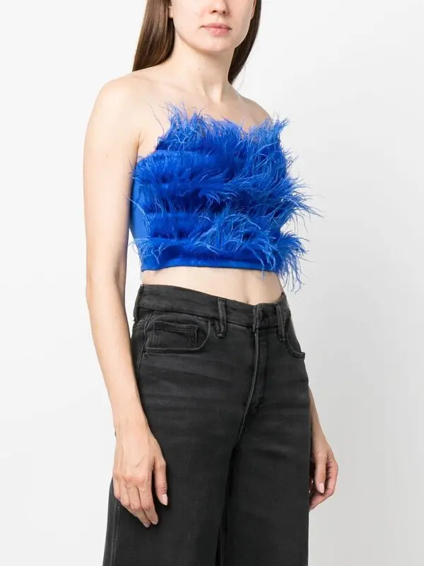 Patrizia Pepe Feather Detailing Cropped Top
