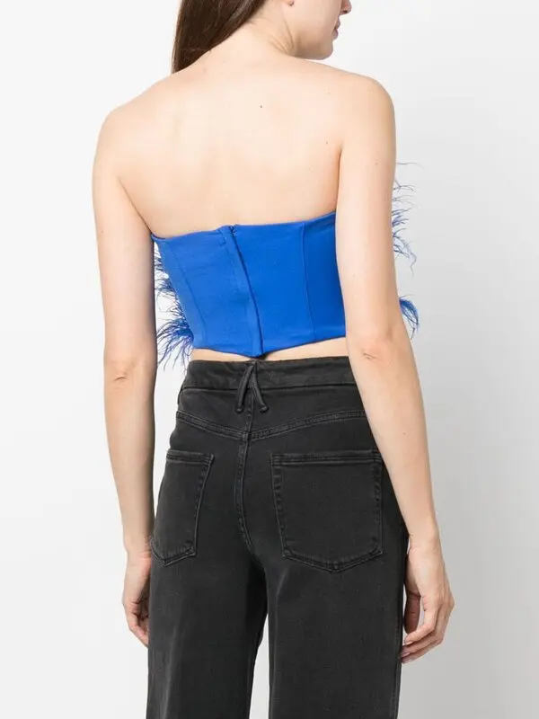 Patrizia Pepe Feather Detailing Cropped Top