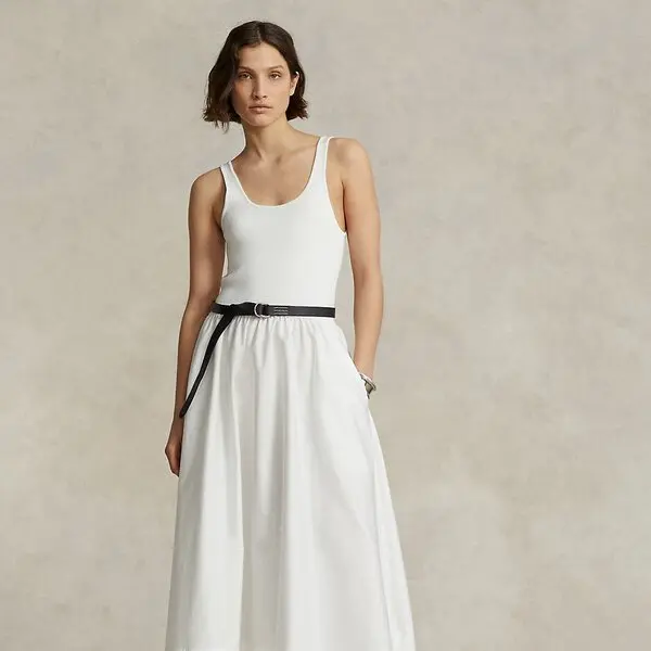 Ralph Lauren Shirred Fit-And-Flare Dress In Paper White - 50% Off |  Editorialist