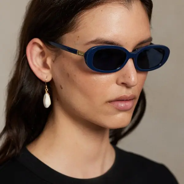 Ralph Lauren Polo Oval Sunglasses - Shiny Blue