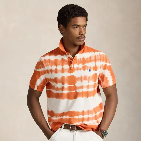 Ralph Lauren Classic Fit Tie-dye Mesh Polo Shirt - Solar Sky Multi