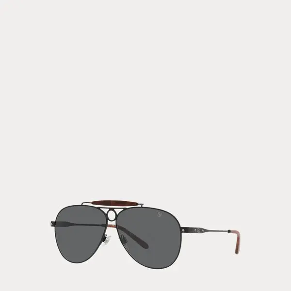 Ralph Lauren Automotive Pilot Sunglasses - Semi Matte Black
