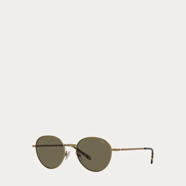 Ralph Lauren Round Metal Sunglasses - Semishiny Brass