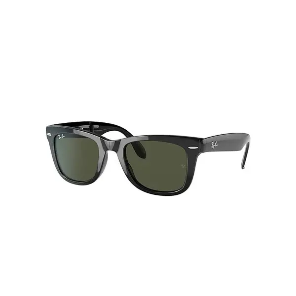 Ray-ban Wayfarer Folding Classic Sunglasses Frame Green Lenses - Black