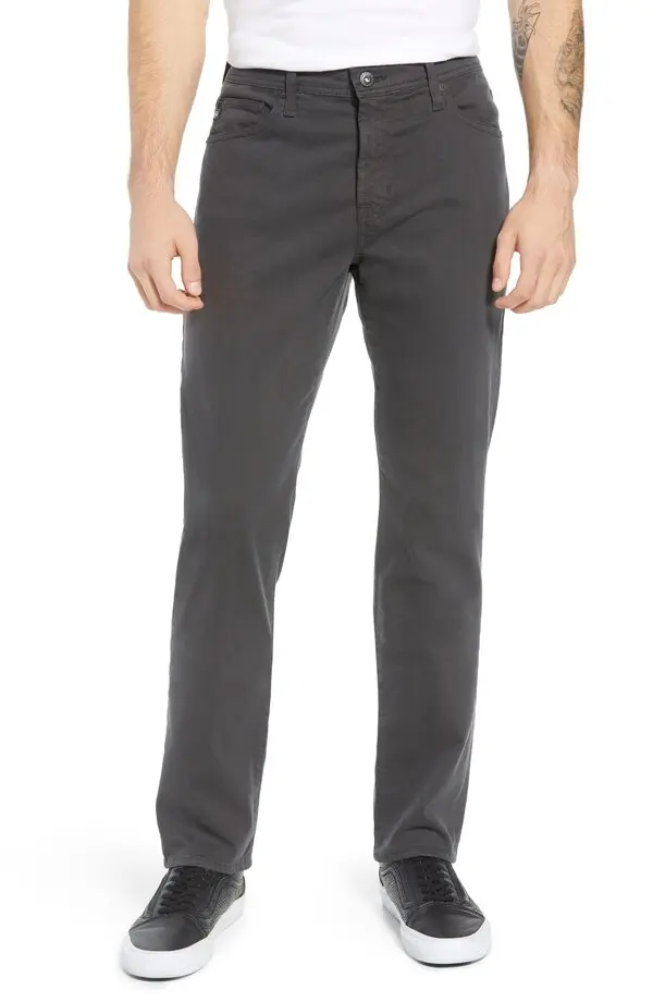 Ag Everett Sueded Stretch Sateen Straight Fit Pants