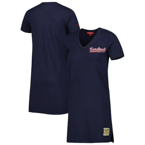 Mitchell & Ness St. Louis Cardinals Cooperstown Collection V-neck Dress - Navy