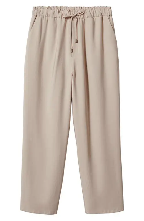 Mango Flowy Pants With Drawstring Waist