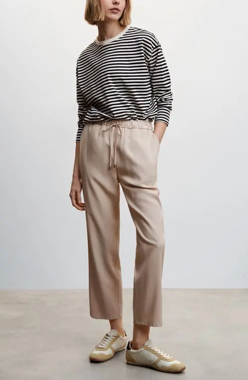 Mango Flowy Pants With Drawstring Waist
