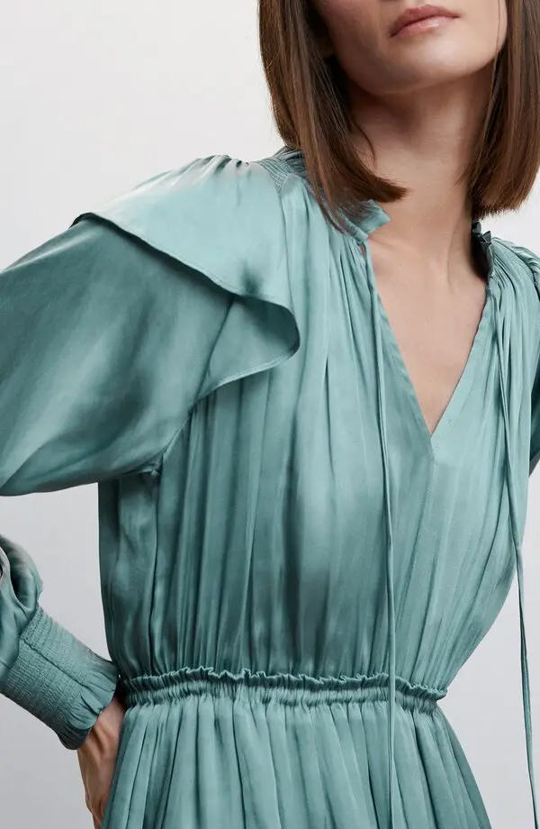 mango satin tie dress Satin dress with knot