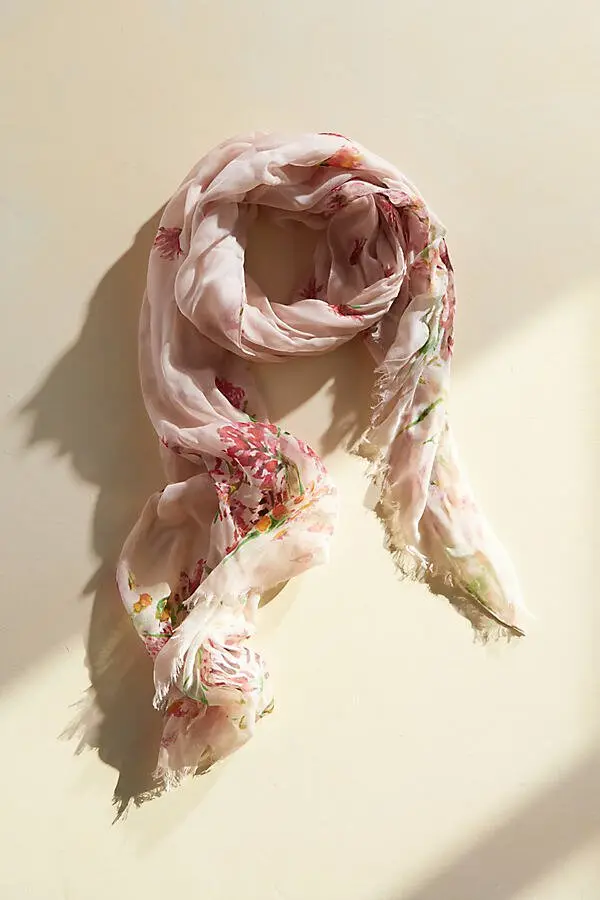 ELIZABETH GILLETT Aspen Wildflowers Scarf - Neutral