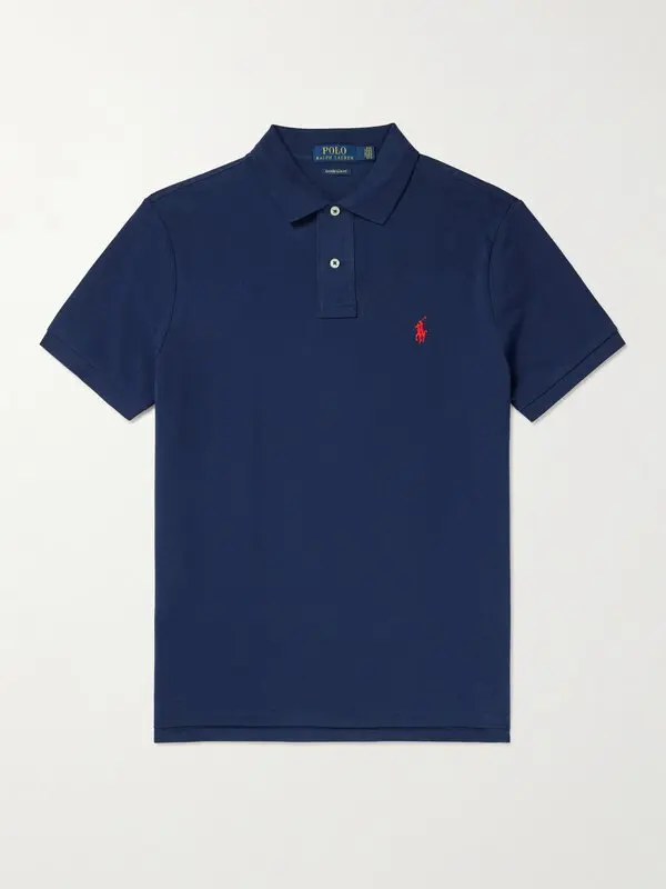 Polo Ralph Lauren Slim-fit Cotton-piqué Polo Shirt - Blue