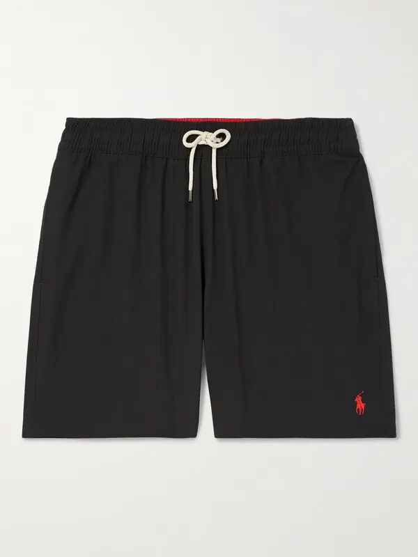 Polo Ralph Lauren Traveler Straight-leg Mid-length Swim Shorts - Black
